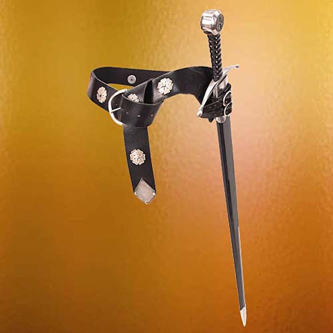 Adjustable Leather Sword Belt with Integrated Frog – Medieval Replicas